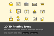 20 3D Printing Icons, an Icon by Creative VIP