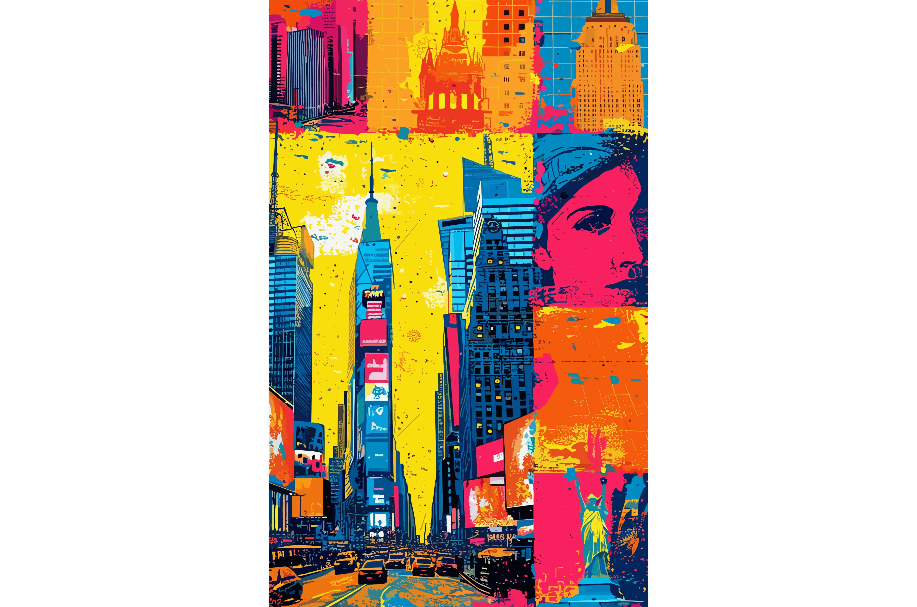 New York city pop art collage, an Object Illustration by Onyx
