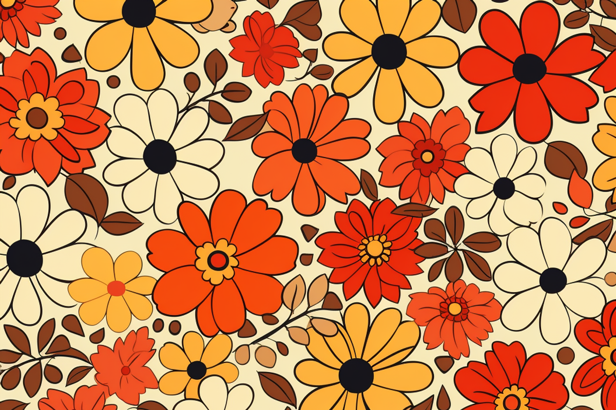 Red and Orange Floral Pattern
