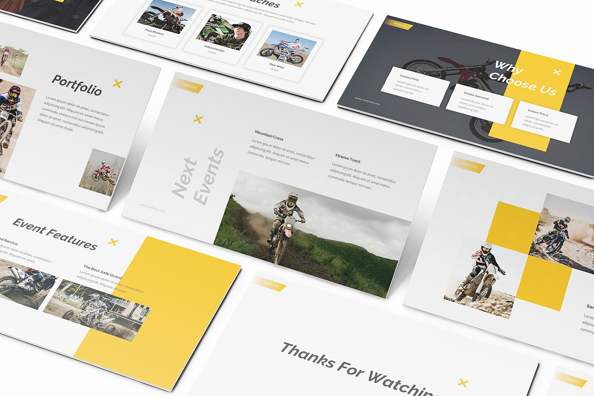 Motocross Powerpoint Template, a Presentation Template by Formatika Studio