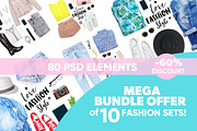 Mega Bundle Offer of 10 sets, a Merchandise Mockup by Anna Klepatckaya