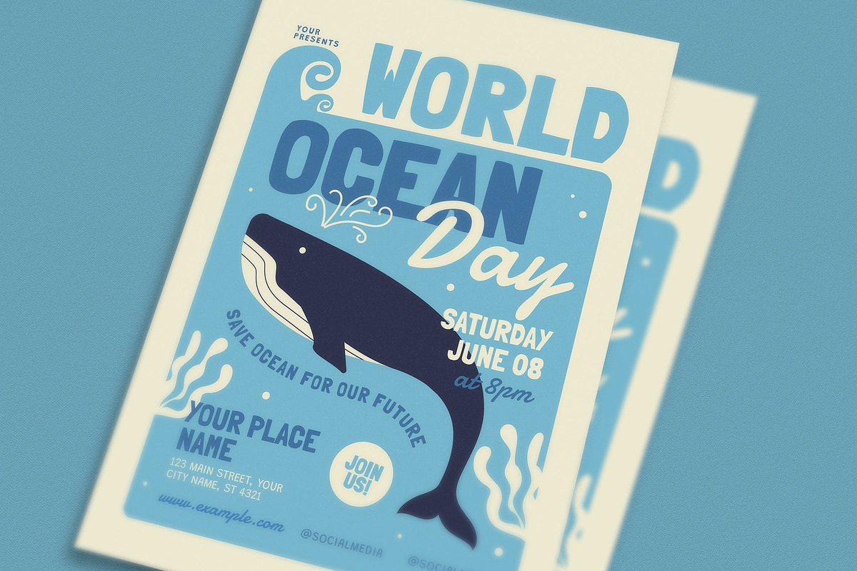 World Oceans Day Event Flyer, a Flyer Template by Guuver