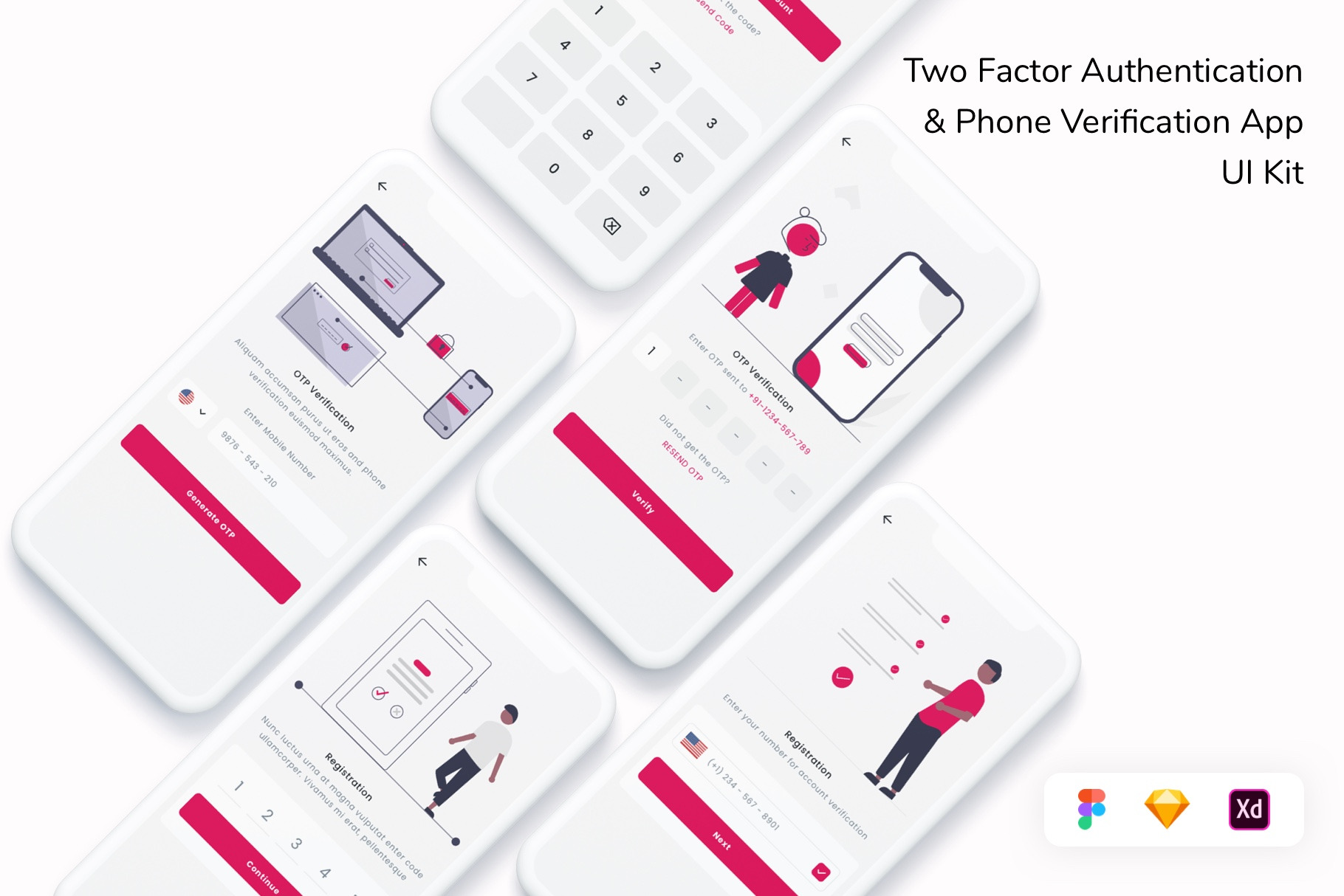 Two Factor Authentication App UI Kit, an App Template by Betush ...