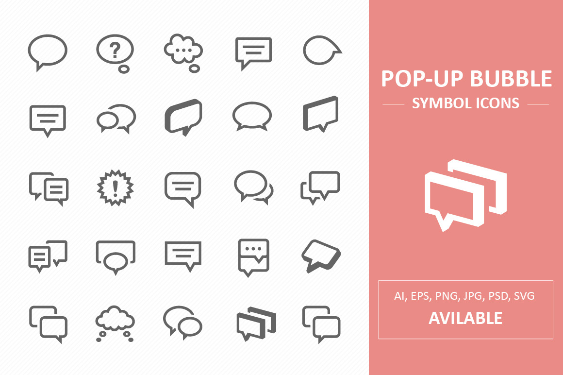 Pop-Up Bubble Symbol Icons, an Icon by WORAKAMON Design Studio