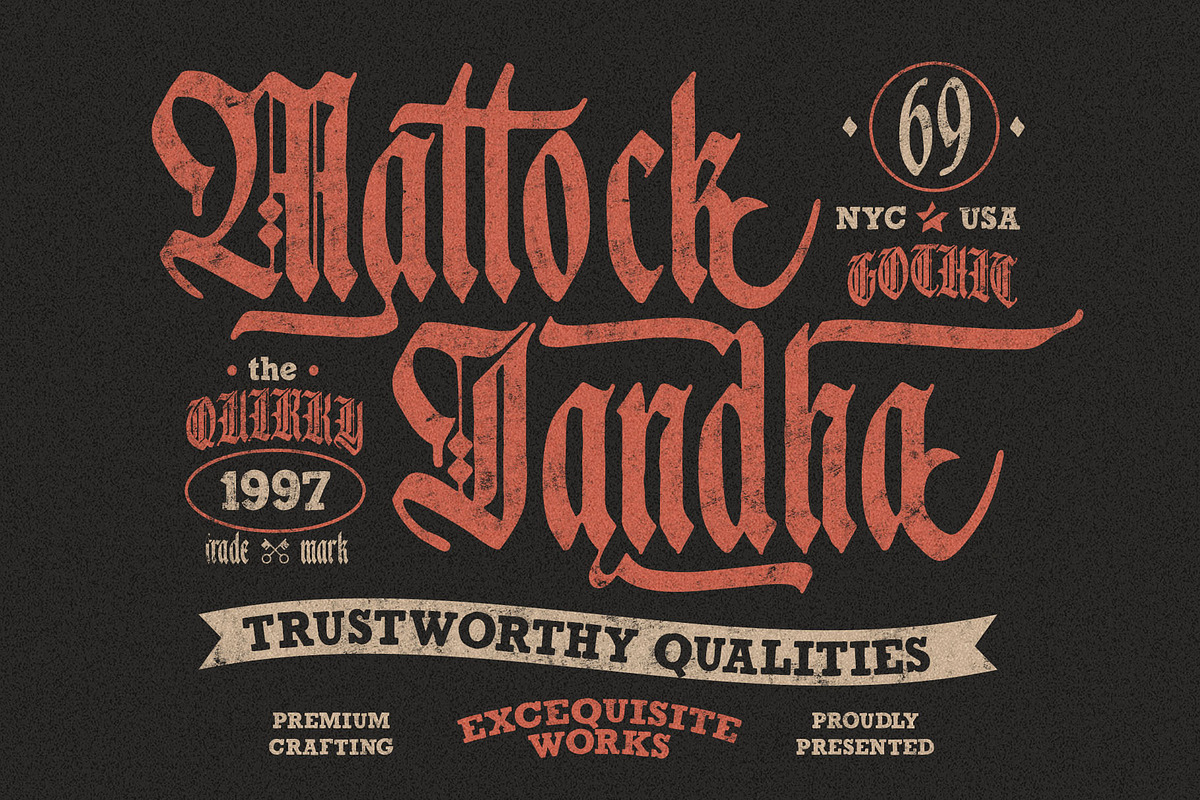 Master Rough Blackletter Typeface, a Blackletter Font by alit design