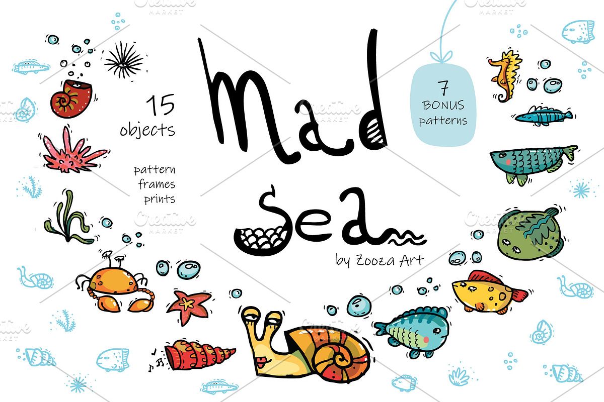 Mad Sea collection - 15 elements, an Illustration by Zooza Art ...