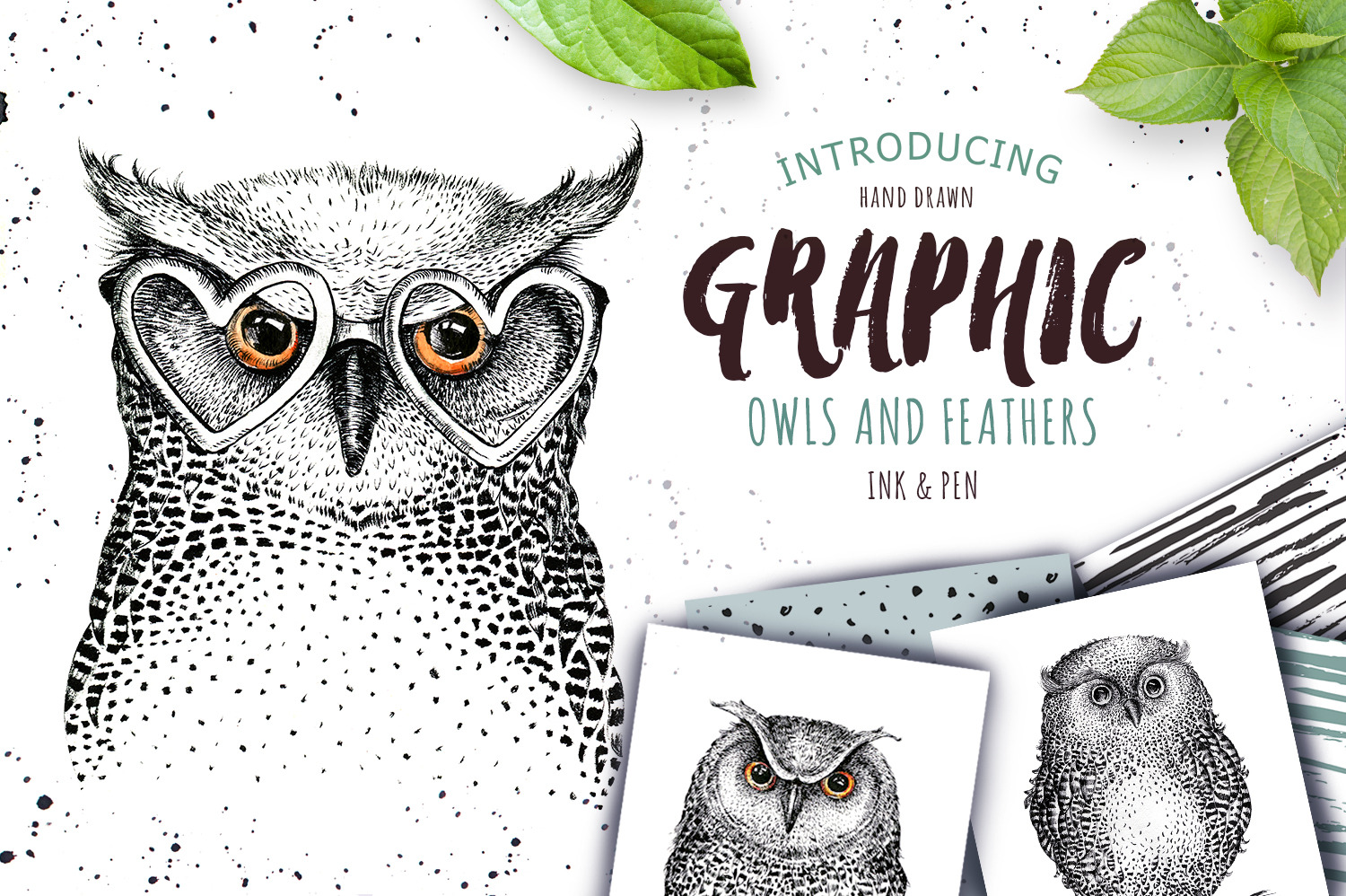 BIG Graphic Owls collection!, an Illustration by Peace ART