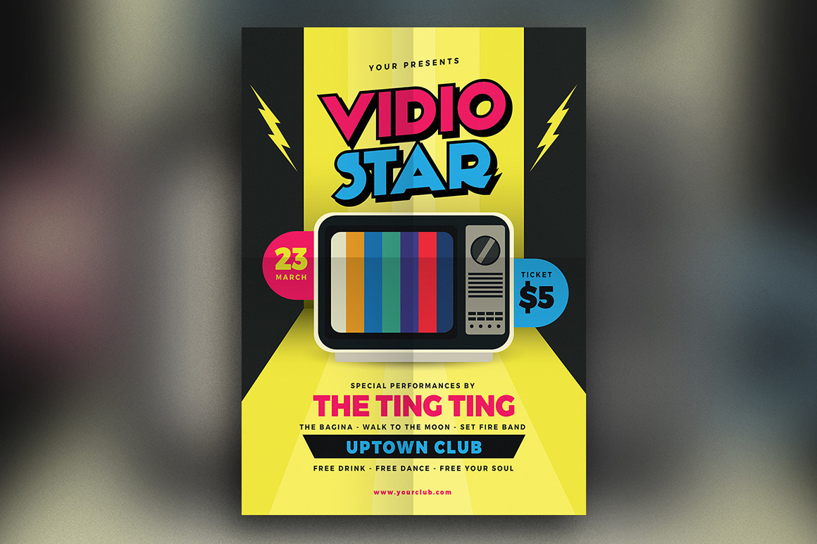 Video Star Music Flyer, a Flyer Template by Guuver