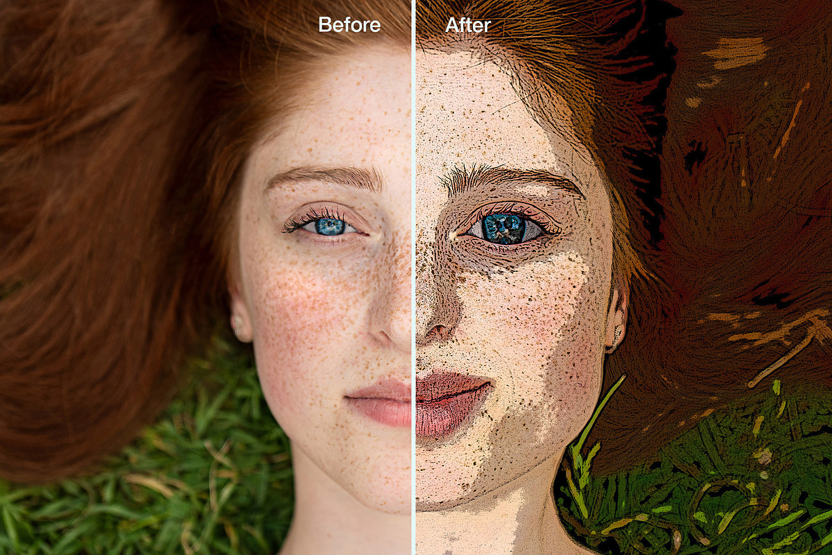 Cute Comics Portrait Effect, a Layer Style Add-On by Grafvish