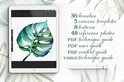 Procreate Watercolor Botanical Kit, a Brush Add-On by Wonderbox Creative