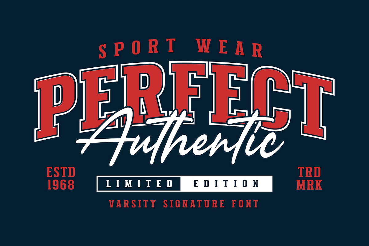 Varsity Signature a font Combination, a Slab Serif Font by Blankids Studio