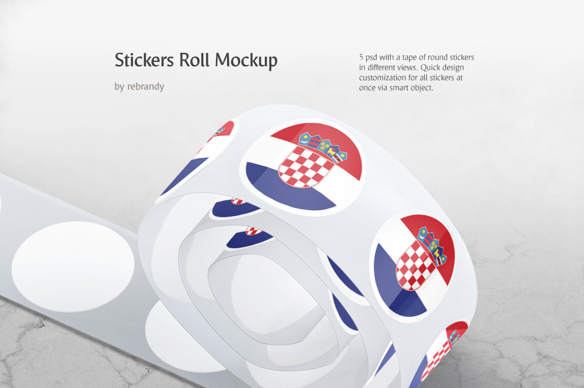 Stickers Roll Mockup, a Mockup by rebrandy