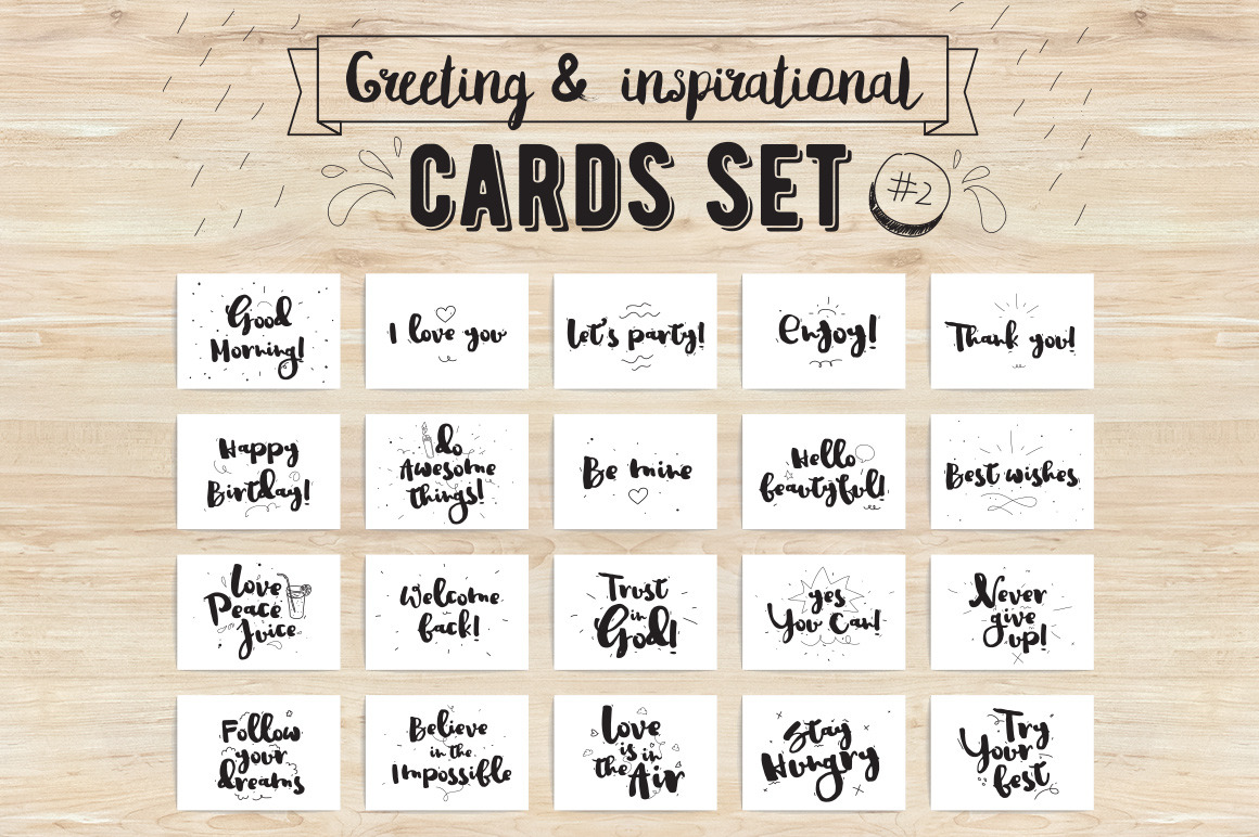 Greeting & inspirational cards set, a Decorative Illustration by pa3x