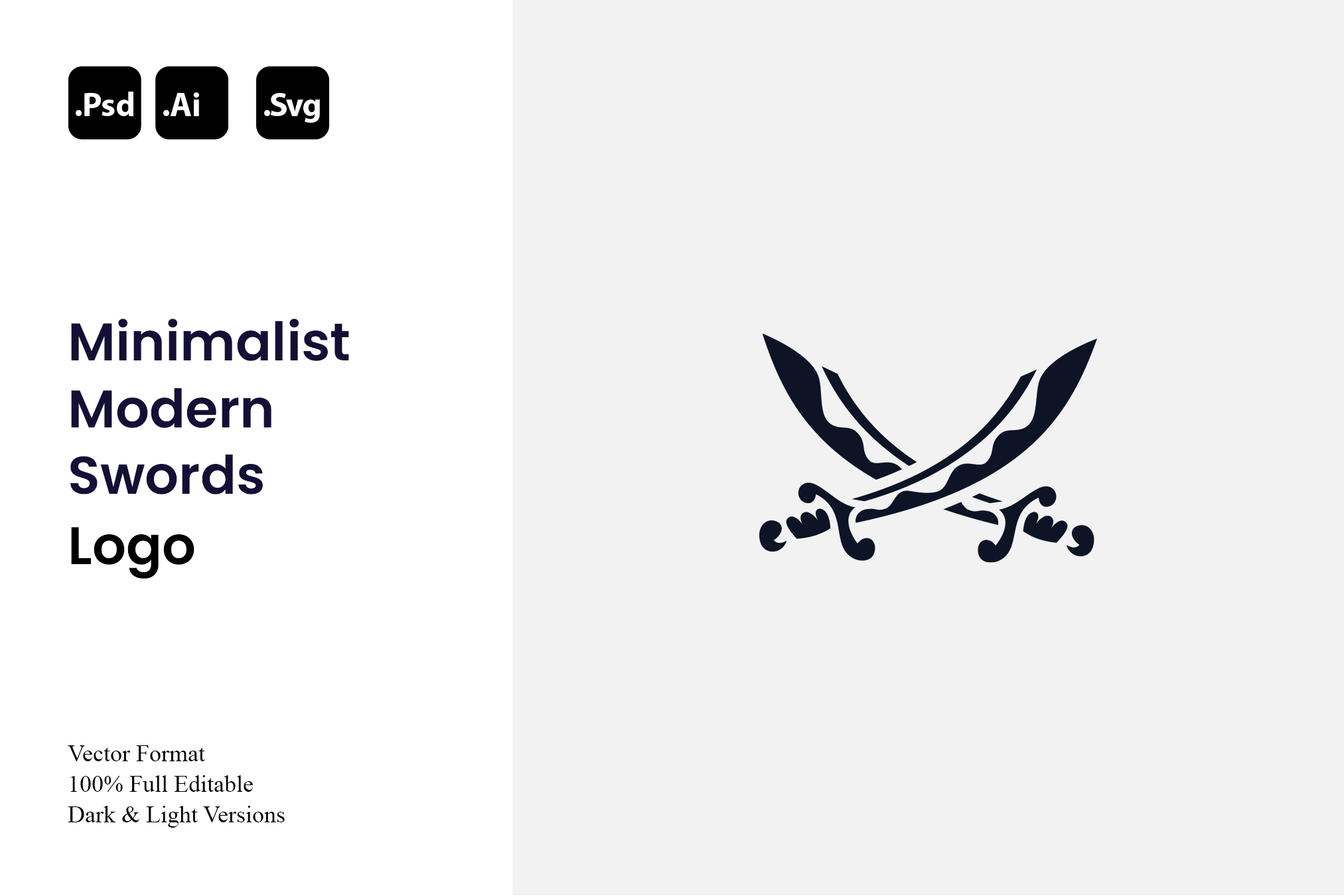 Minimalist Modern Swords Logo