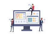 Cartoon people near monitor screen, a Person Illustration by Pavlo ...