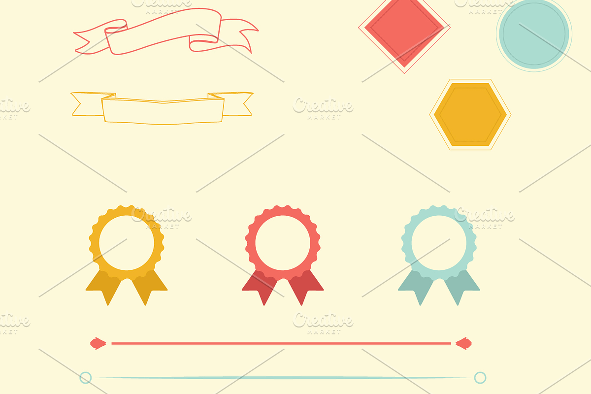 Vector ribbon, banner, border pack, an Object Graphic by Design Shop