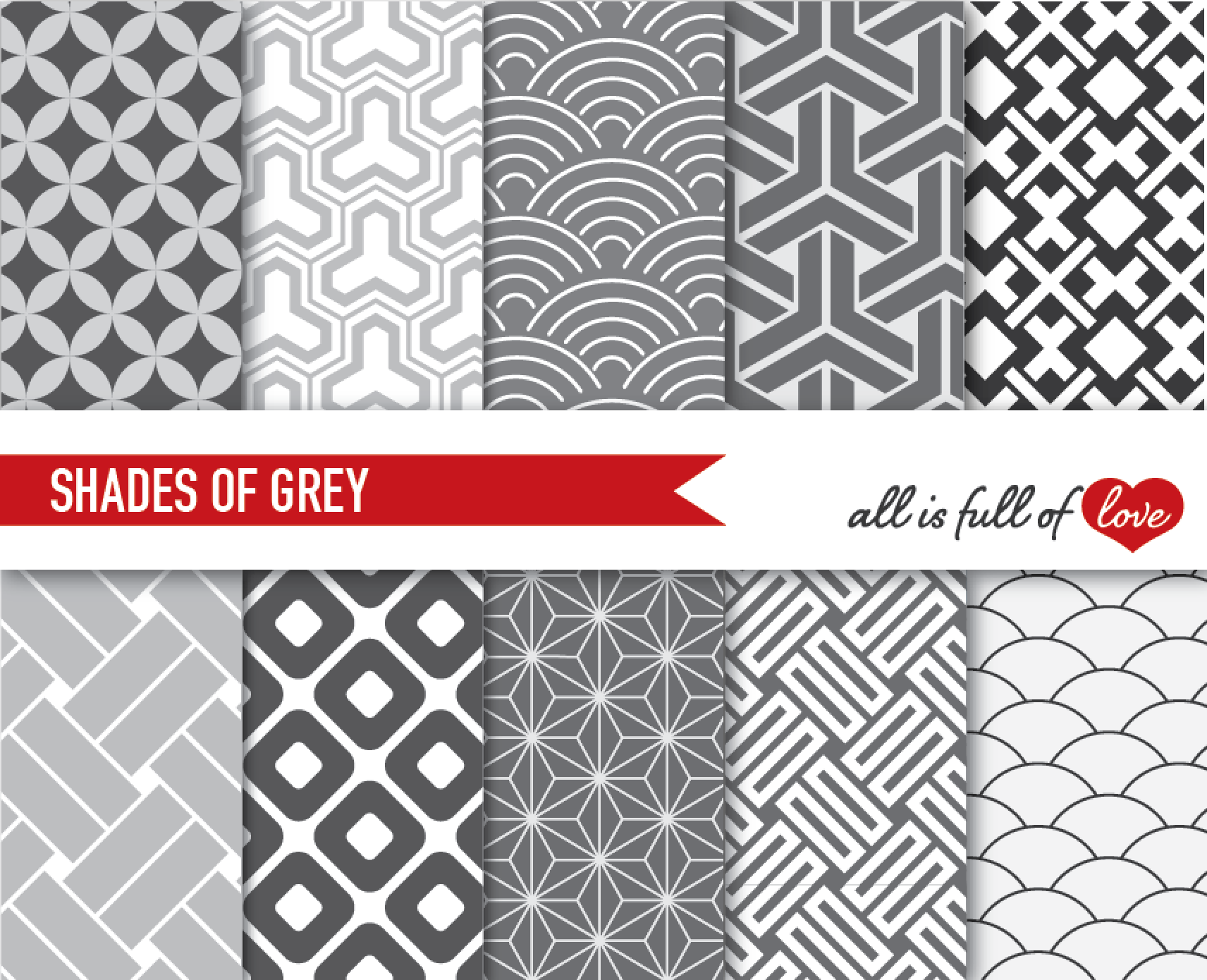 Grey Japan Backgrounds Patterns, a Pattern Graphic by All is full of Love