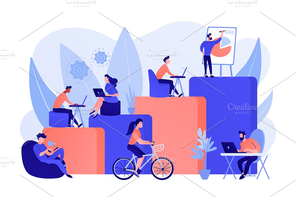 Modern workplace concept vector, a Person Illustration by Visual Generation