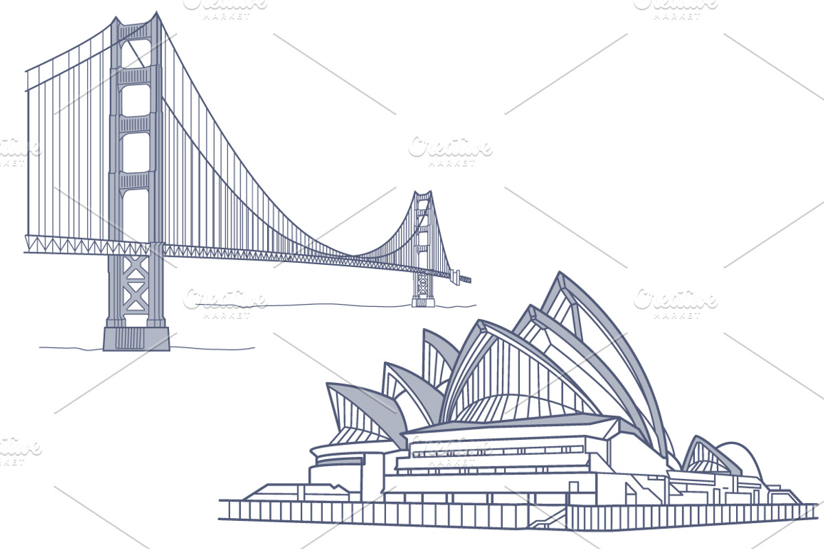 World's Famous Landmarks / Monuments, an Illustration by Creative Stall