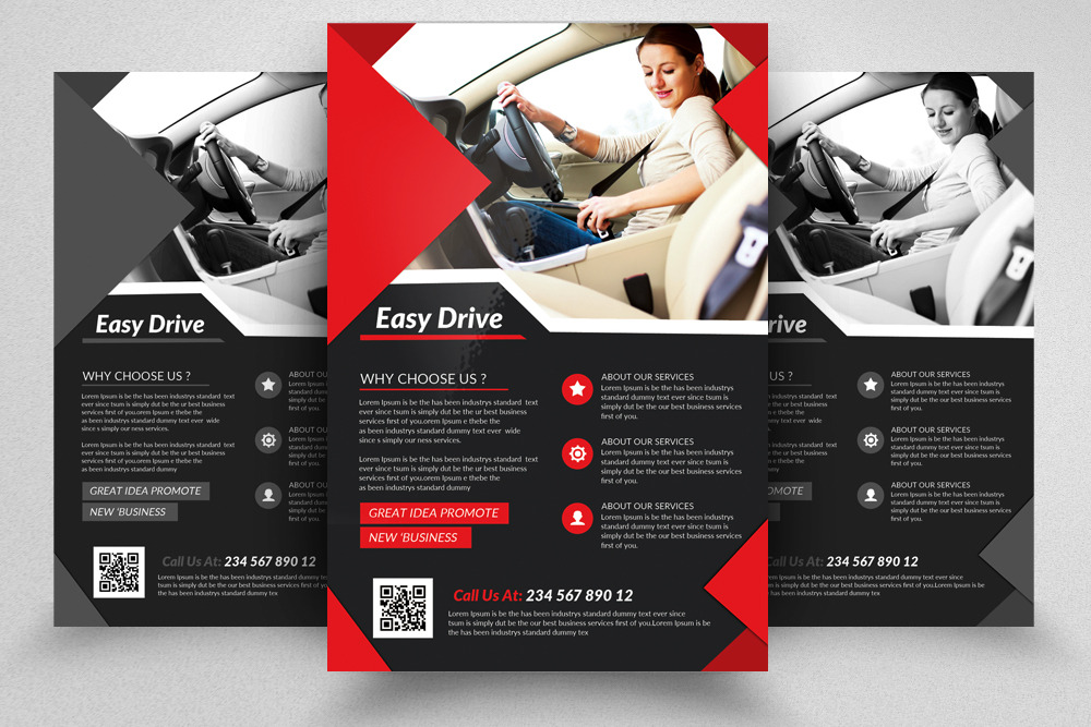 Driving School Psd Flyers Templates, a Flyer Template by Psd Templates