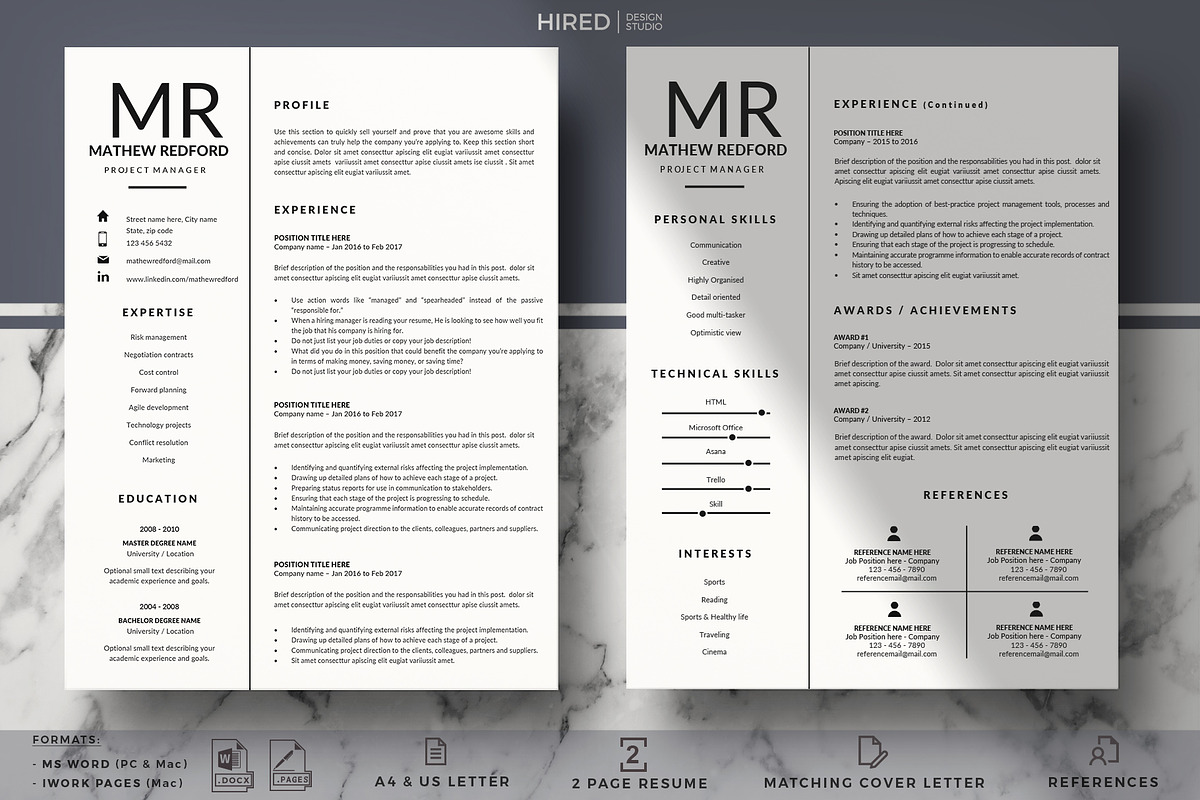 Modern and Minimalist Resume Design.