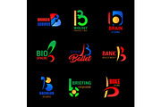 Letter B icons, identity design, an Outline Icon by Vector Tradition