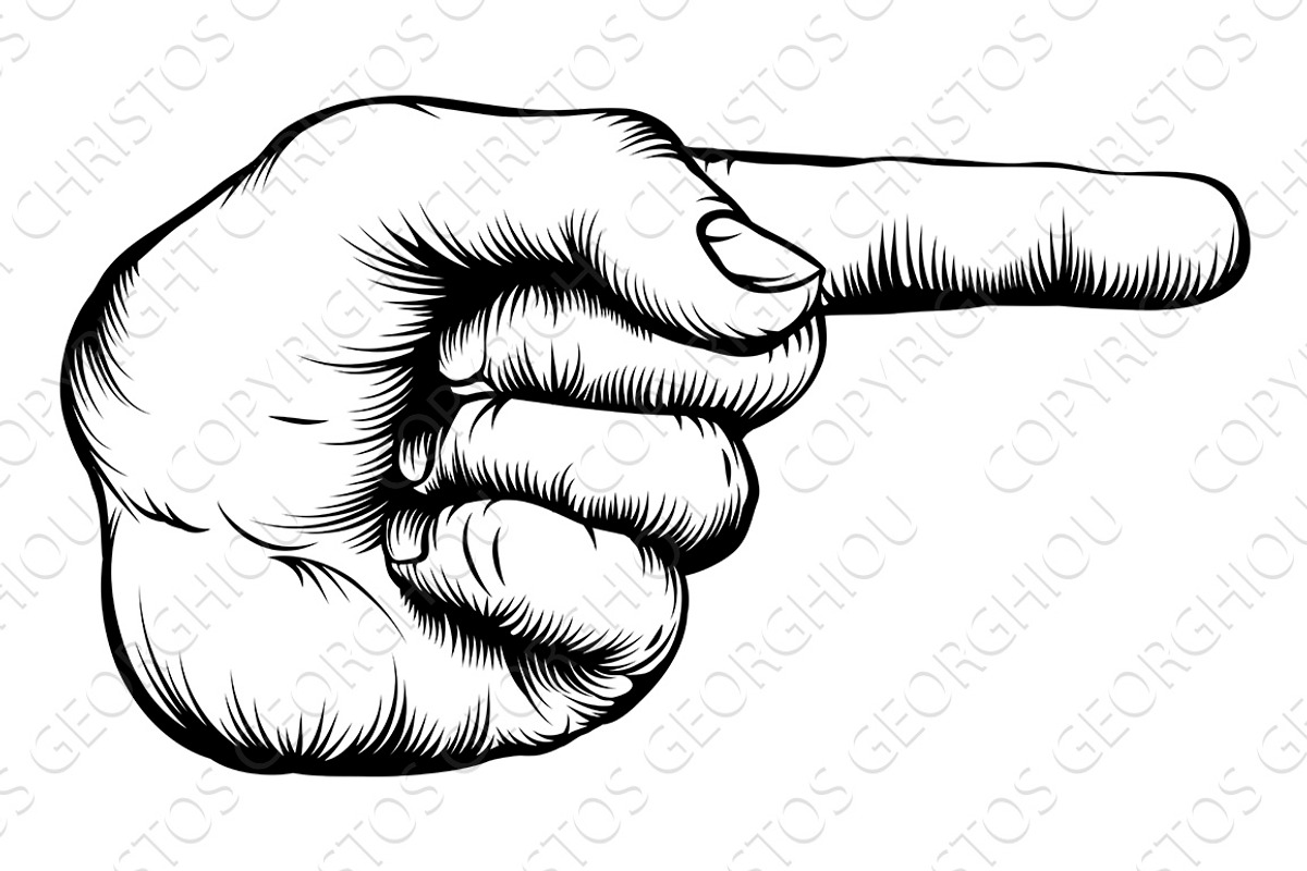 Hand pointing finger illustration, an Illustration by Christos Georghiou