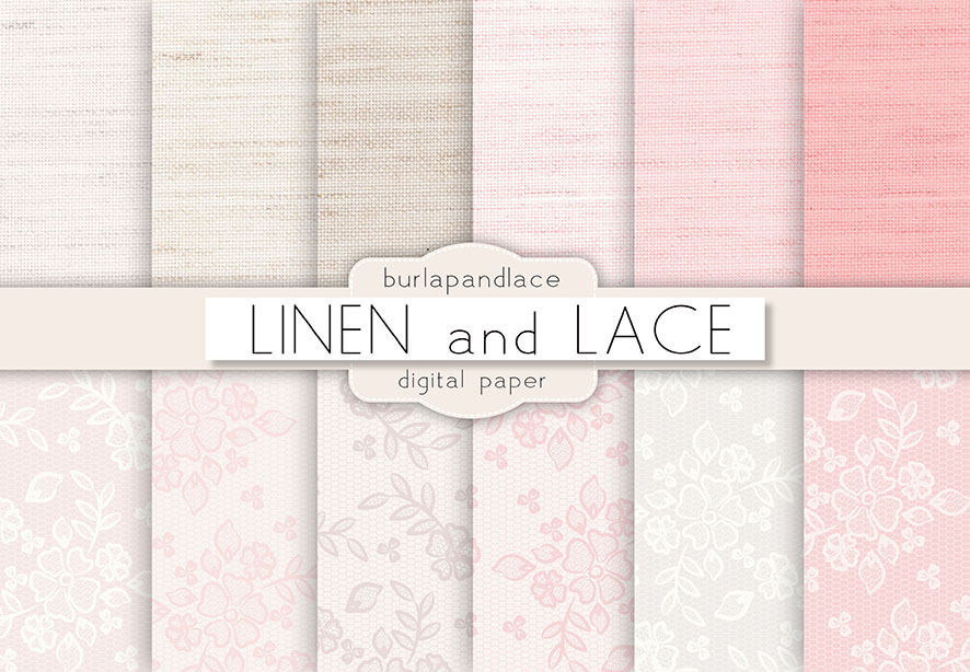 Linen and lace pattern, a Pattern Graphic by burlapandlace