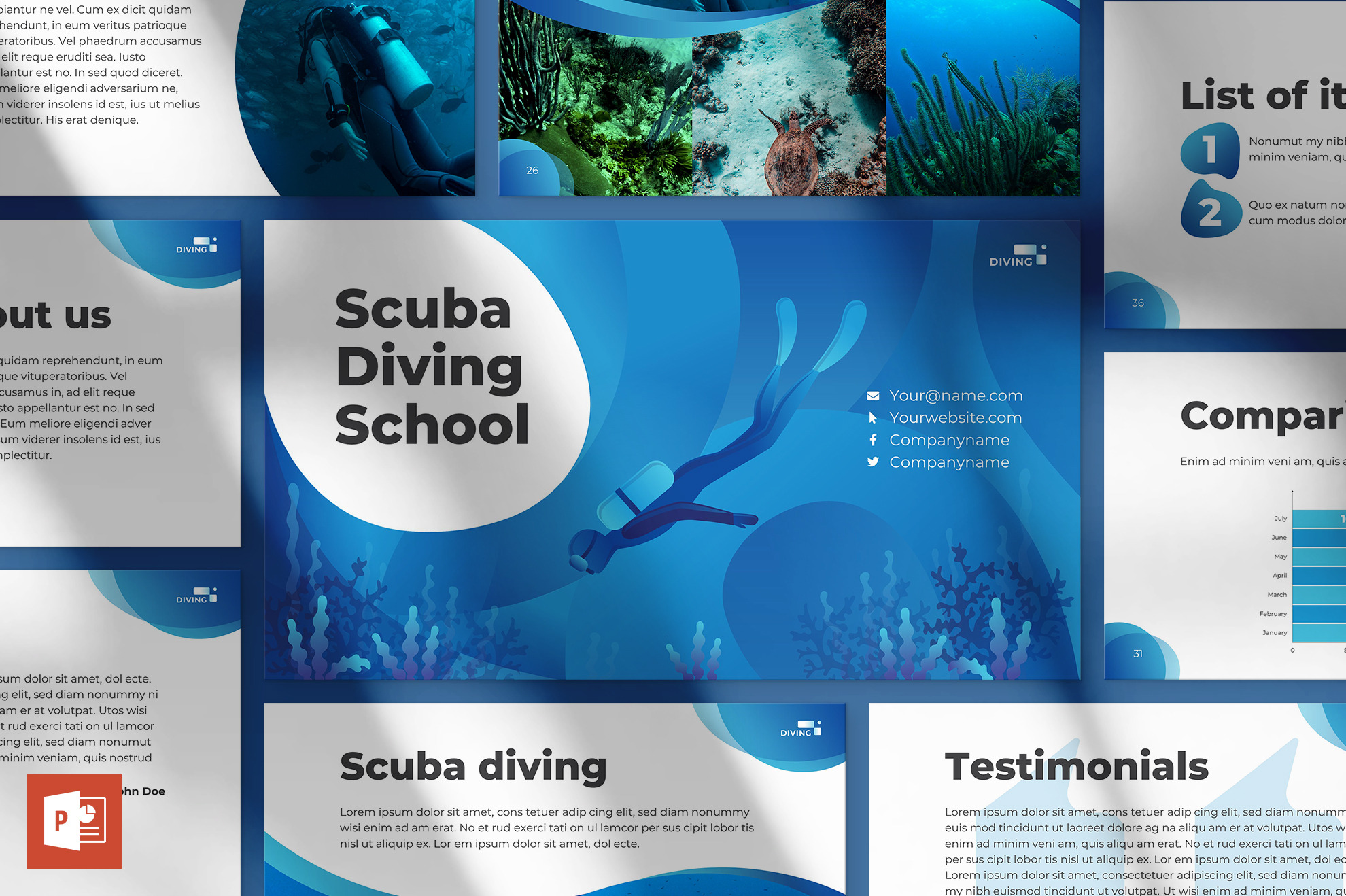 Presentation Diving School, a Presentation Template by TemplatesNow ...