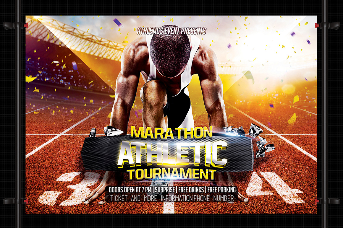 Marathon Athletic Flyer | Flyer Templates ~ Creative Market