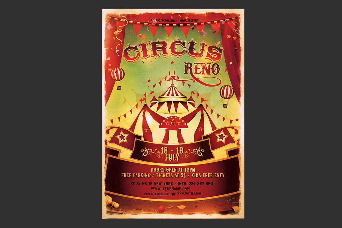 Circus Show Flyer, a Flyer Template by DSGraphicDesign