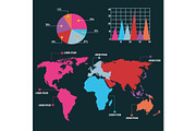world map infographic pie chart | Technology Illustrations ~ Creative ...