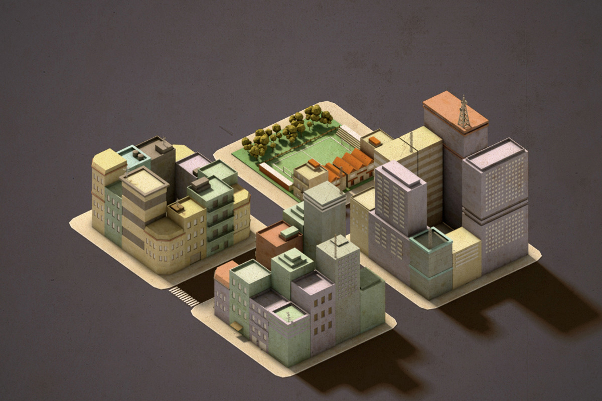Low poly pack of 4 blocks, an Architecture 3D Model by Gabi Quintana ...