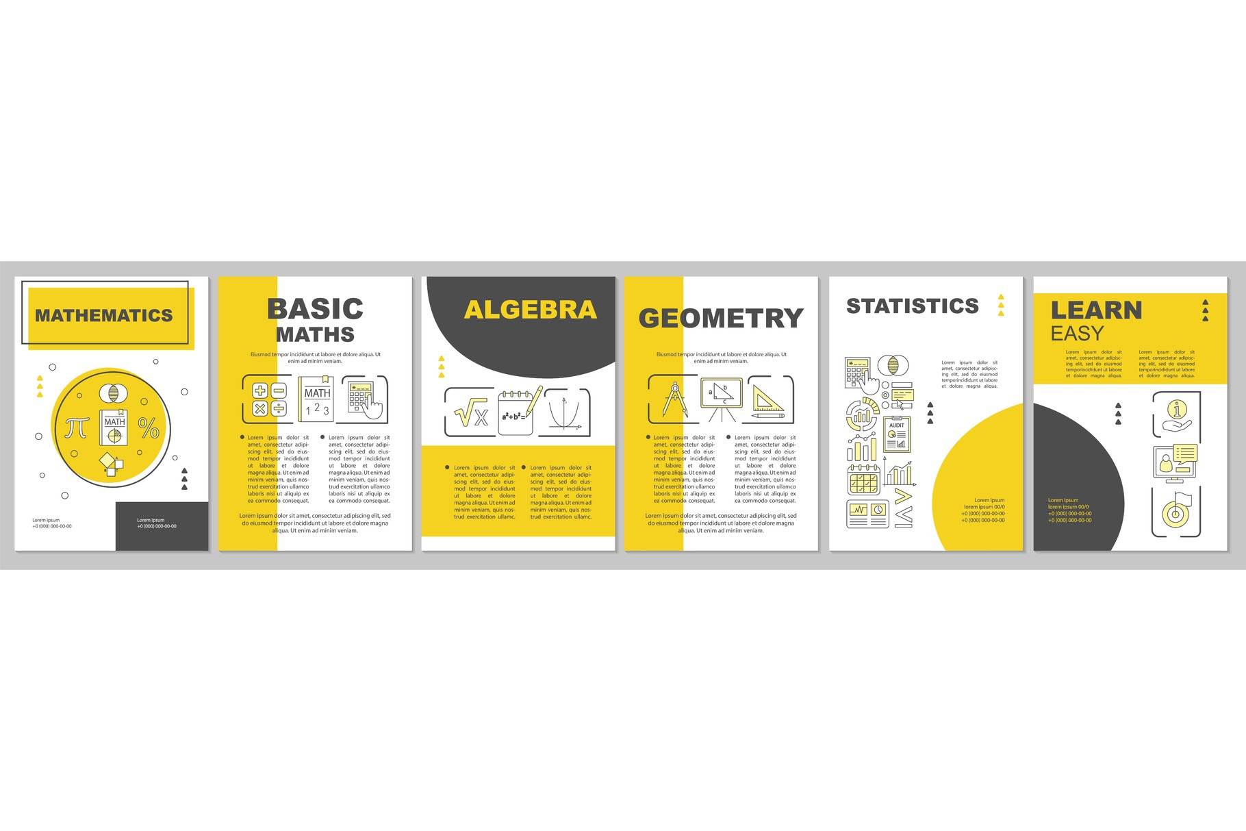 Mathematics lessons brochure | Brochure Templates ~ Creative Market