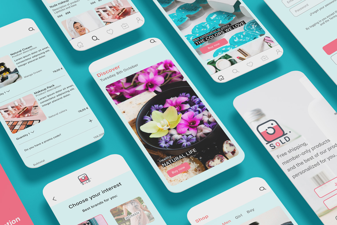 Beauty Shop & Makeup eCommerce App, an App Template by nagaredesignstudio