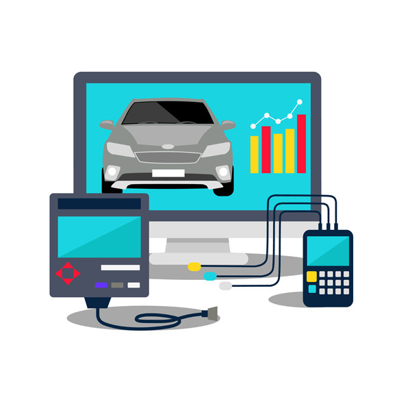 Auto Diagnostics Monitor, a Technology Illustration by robuart