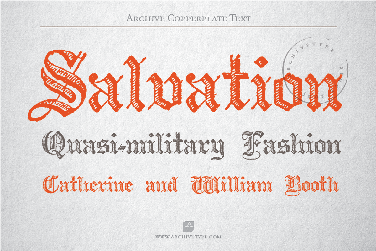 Archive Copperplate Text, a Blackletter Font by Archive Type Fonts