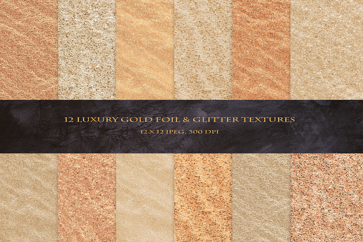 Luxury gold glitter & foil, a Texture Graphic by Liquid Amethyst Art