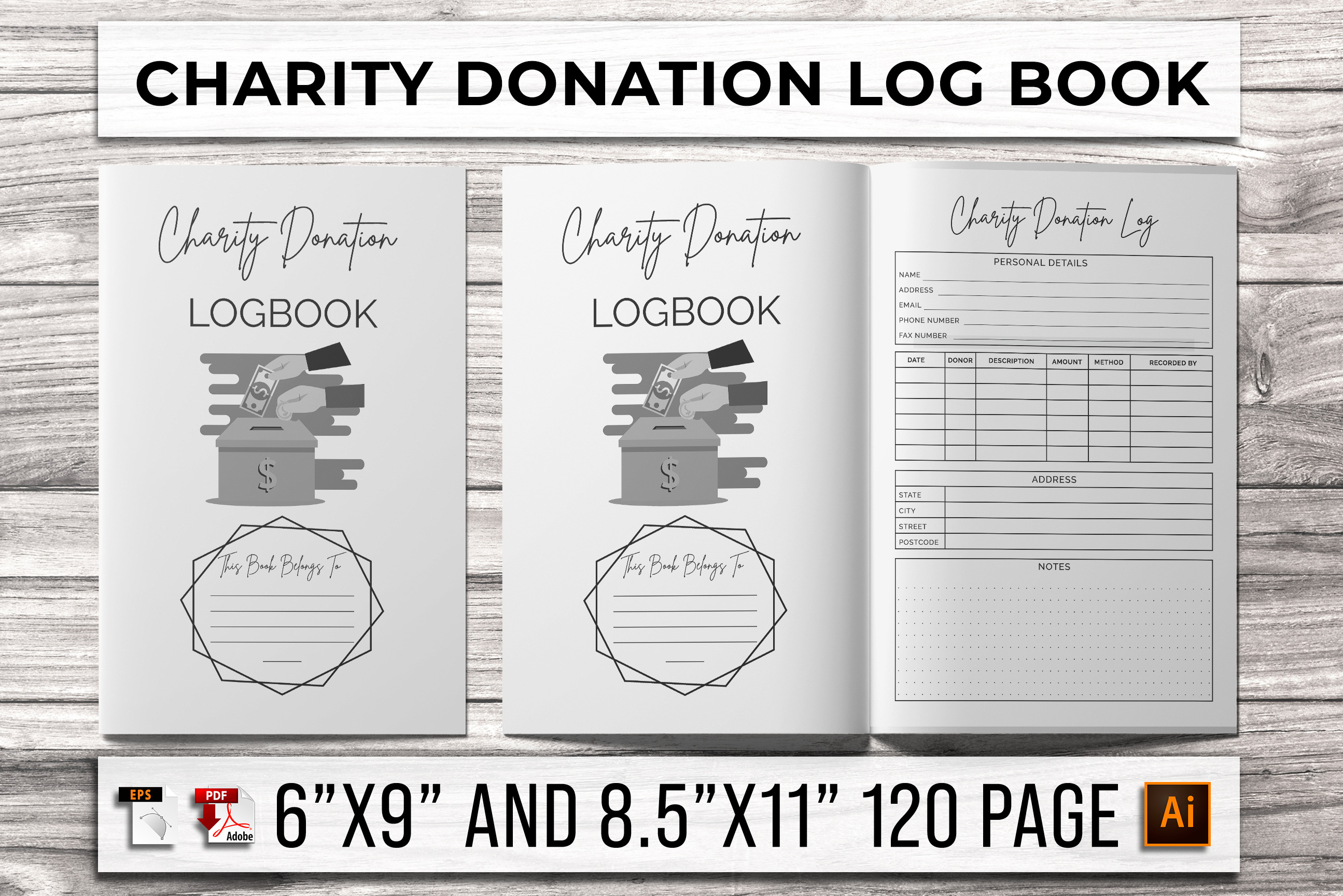 Charity Donation Log Book