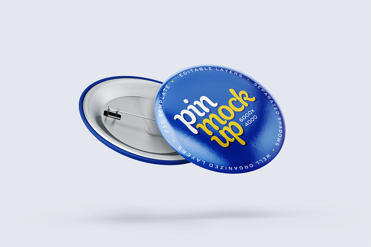 Pin Button Mockup Set, an Advertising Mockup by Deeplab
