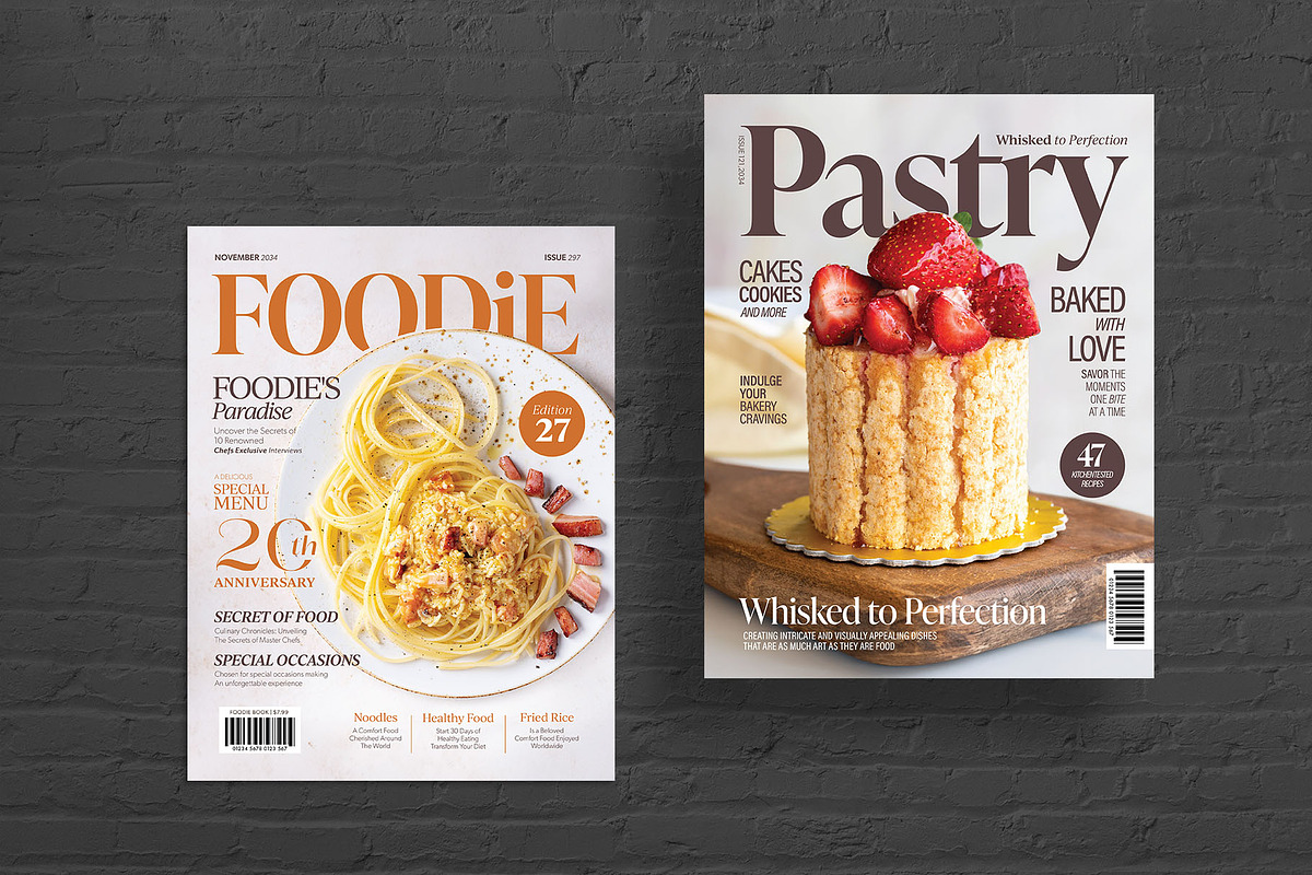 Cooking Food Magazine Cover Template, a Magazine Template by BrandPacks