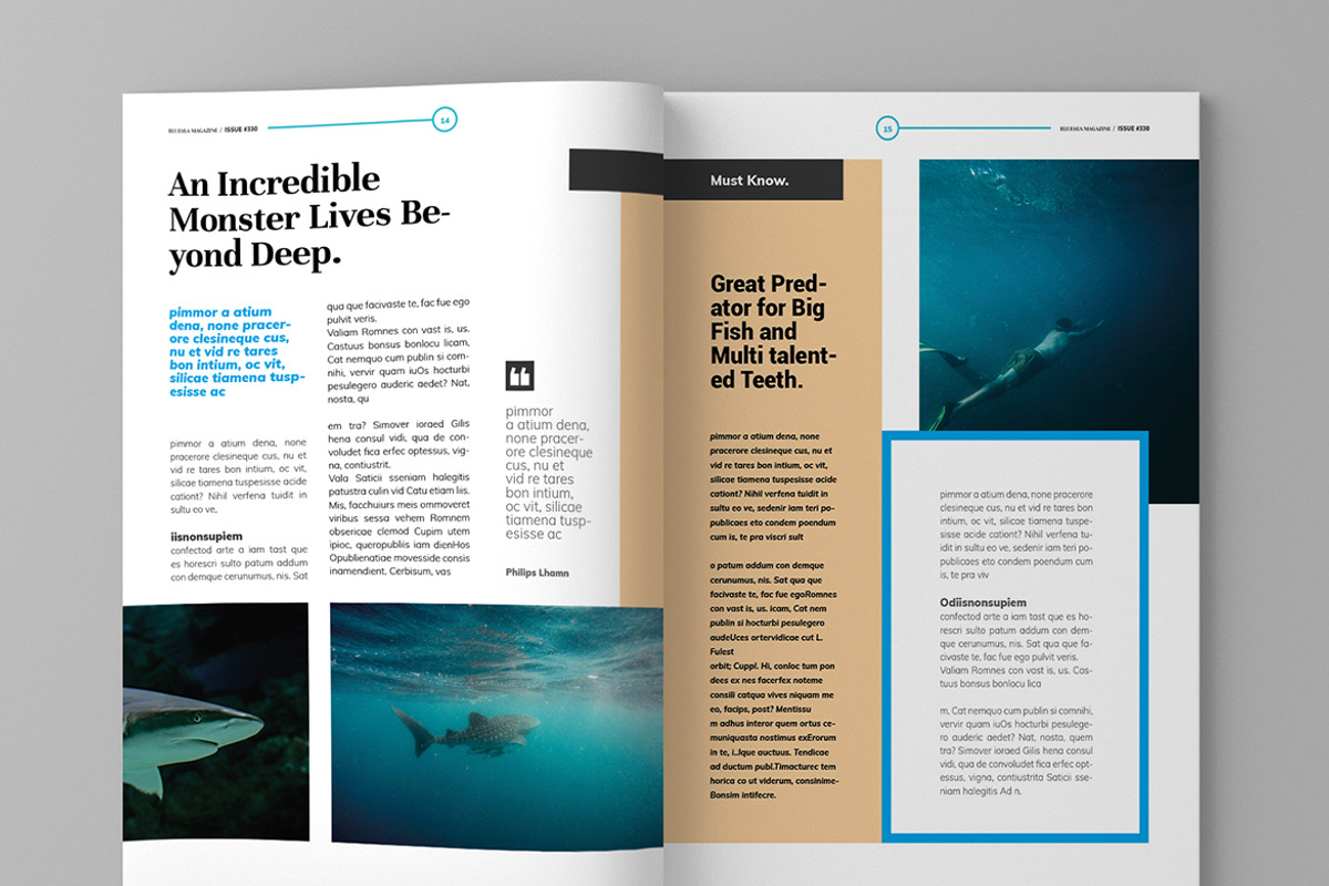 Blue Sea - Magazine Template, a Magazine Template by inspirasign