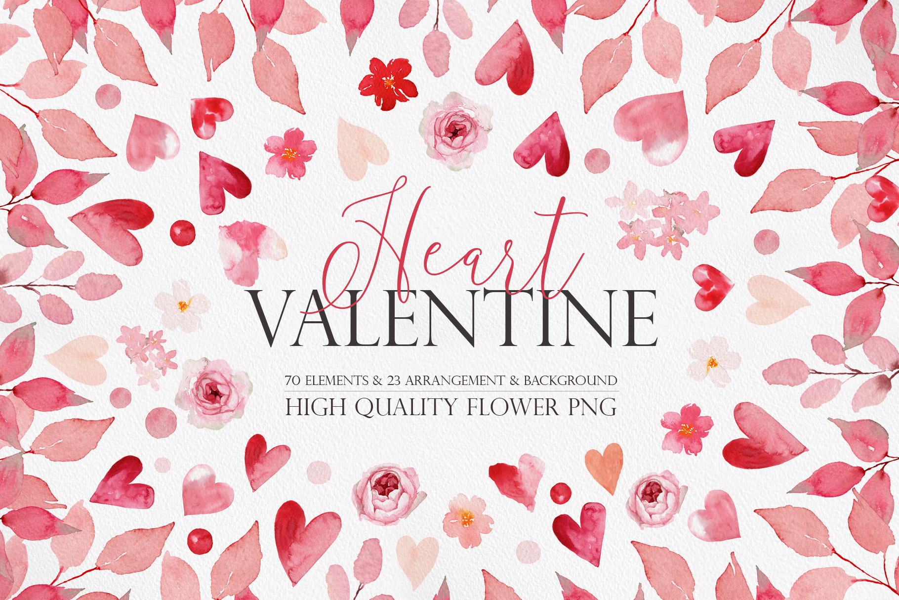 Watercolor clipart - Heart Valentine, an Illustration by Beigetime