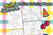 Owl Summer Coloring Pages, an Illustration by Cozy Cat Design