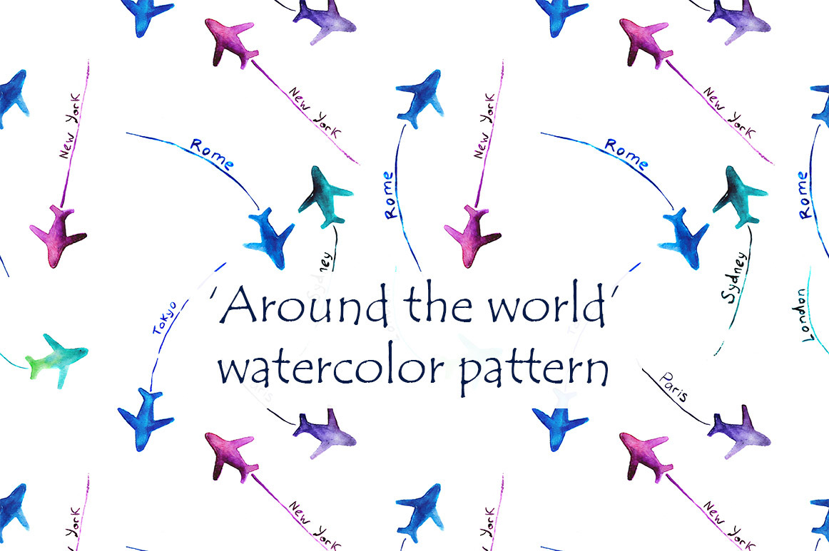 'Around the world' pattern, a Pattern Graphic by Katerina Tova