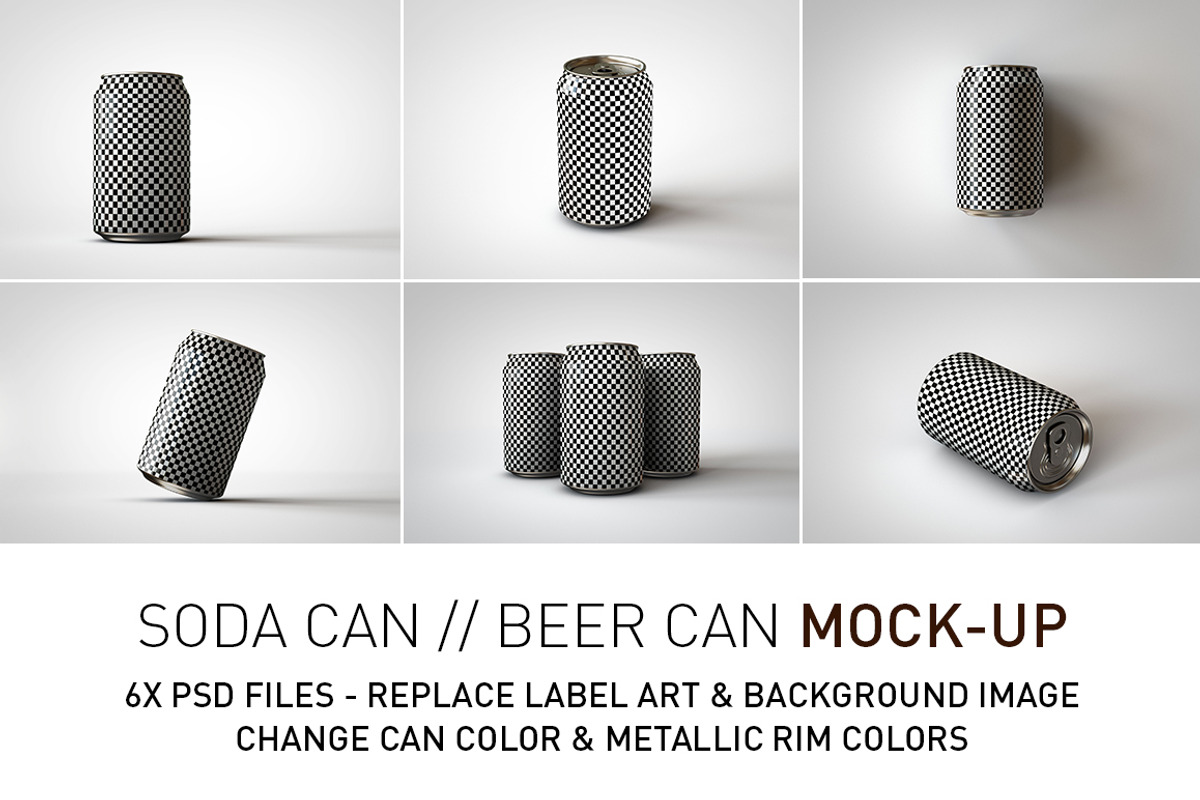 Soda Can | Beer Can Mock-Up 1, a Product Mockup by TSOBG