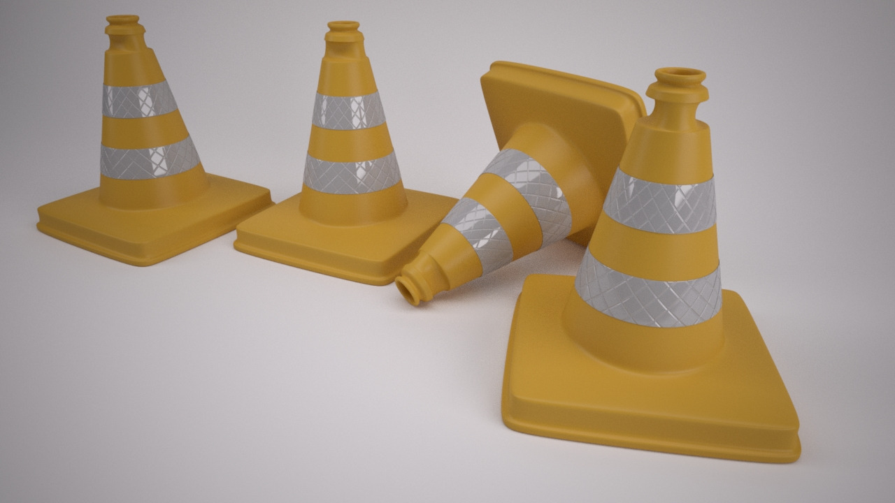 Traffic Cone, an Environmental 3D Model by kjpargeterimages