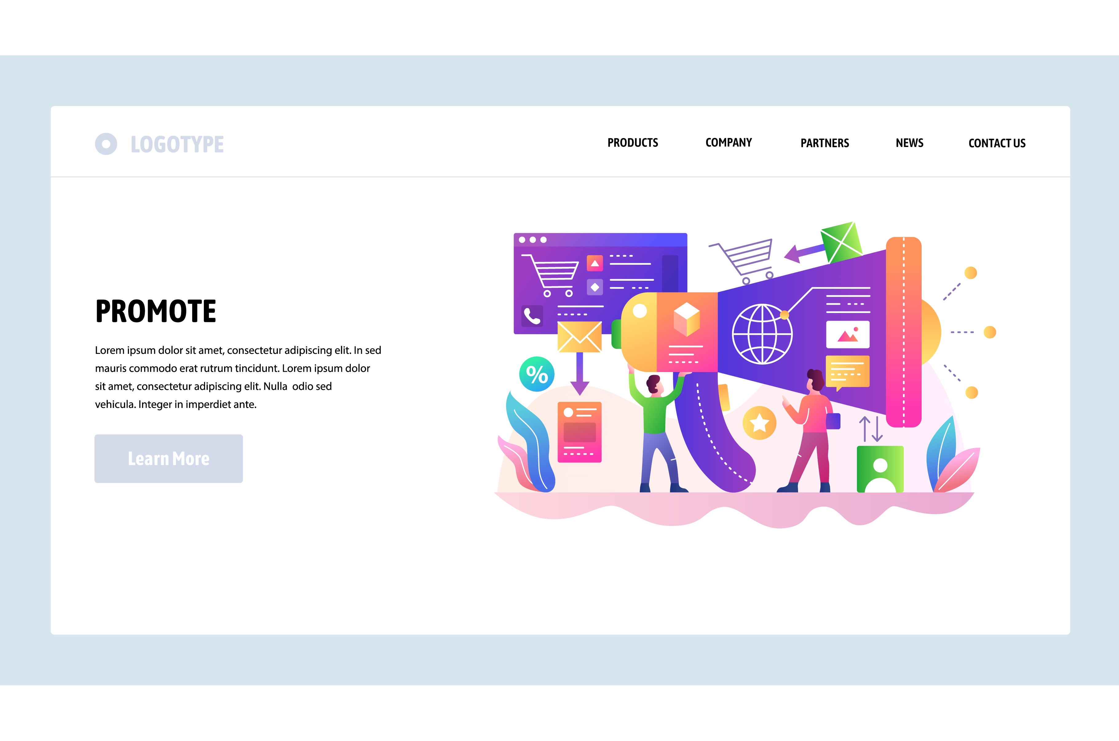 Vector web site design template | Technology Illustrations ~ Creative ...