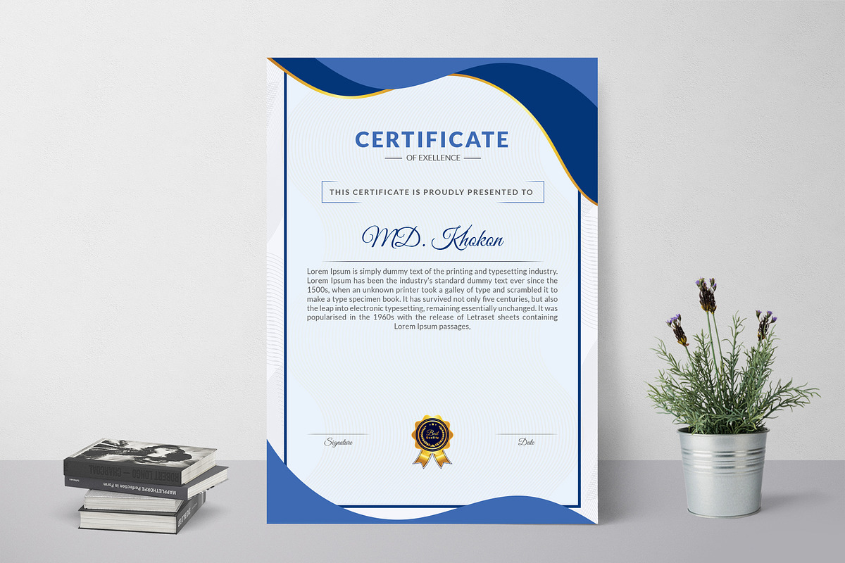 Creative Certificate Design Template, a Stationery Template by MRI STUDIO
