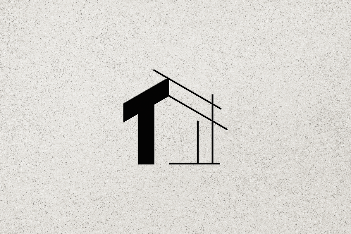 Geometric Letter T Architect Logo